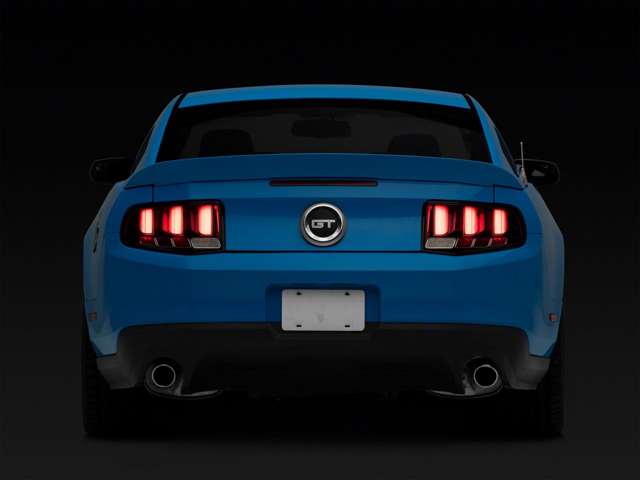 Mustang Light Bar Sequential Turn Signal LED Tail Lights; Black Housing ...