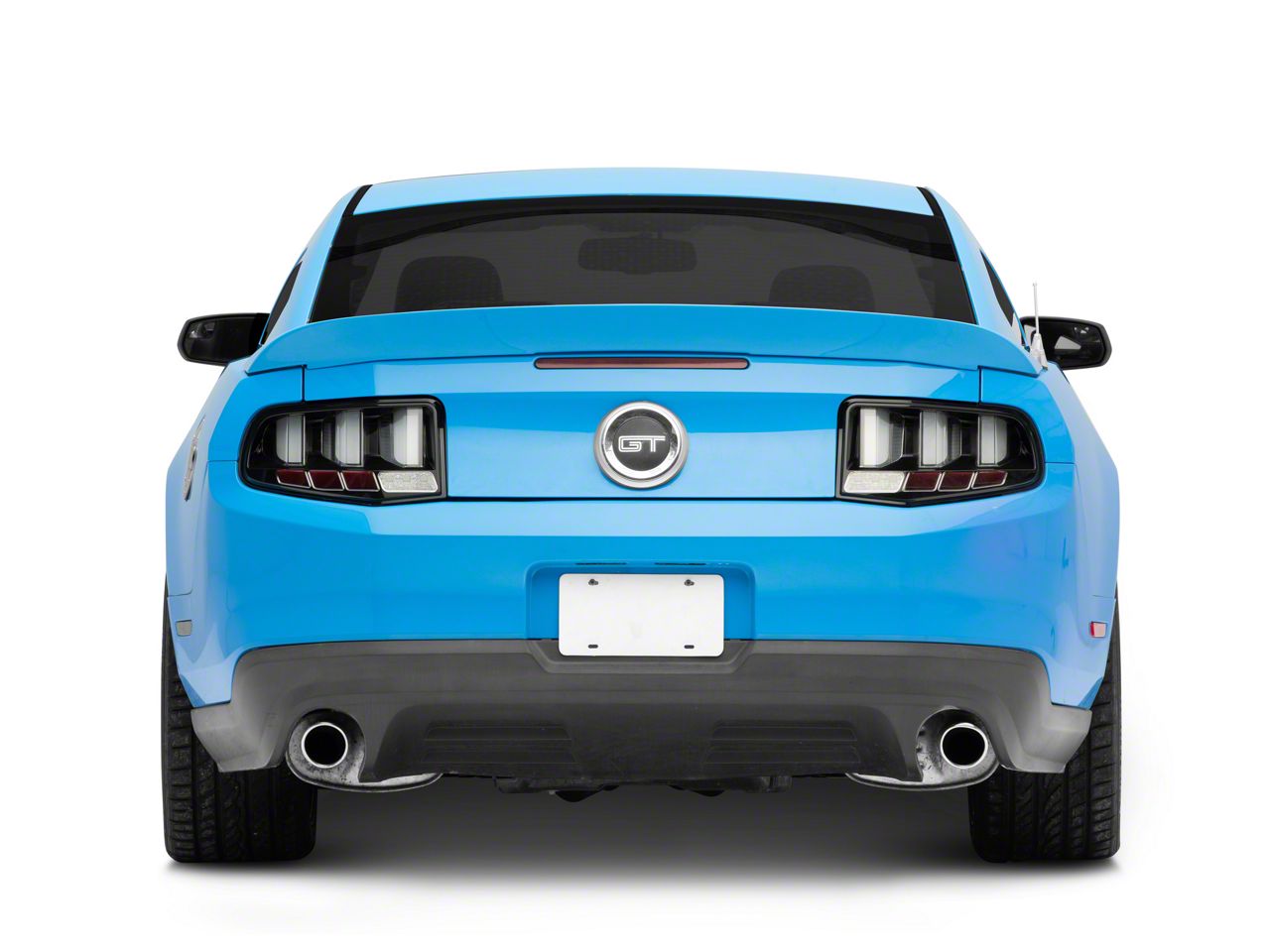 Mustang Light Bar Sequential Turn Signal LED Tail Lights; Black Housing ...