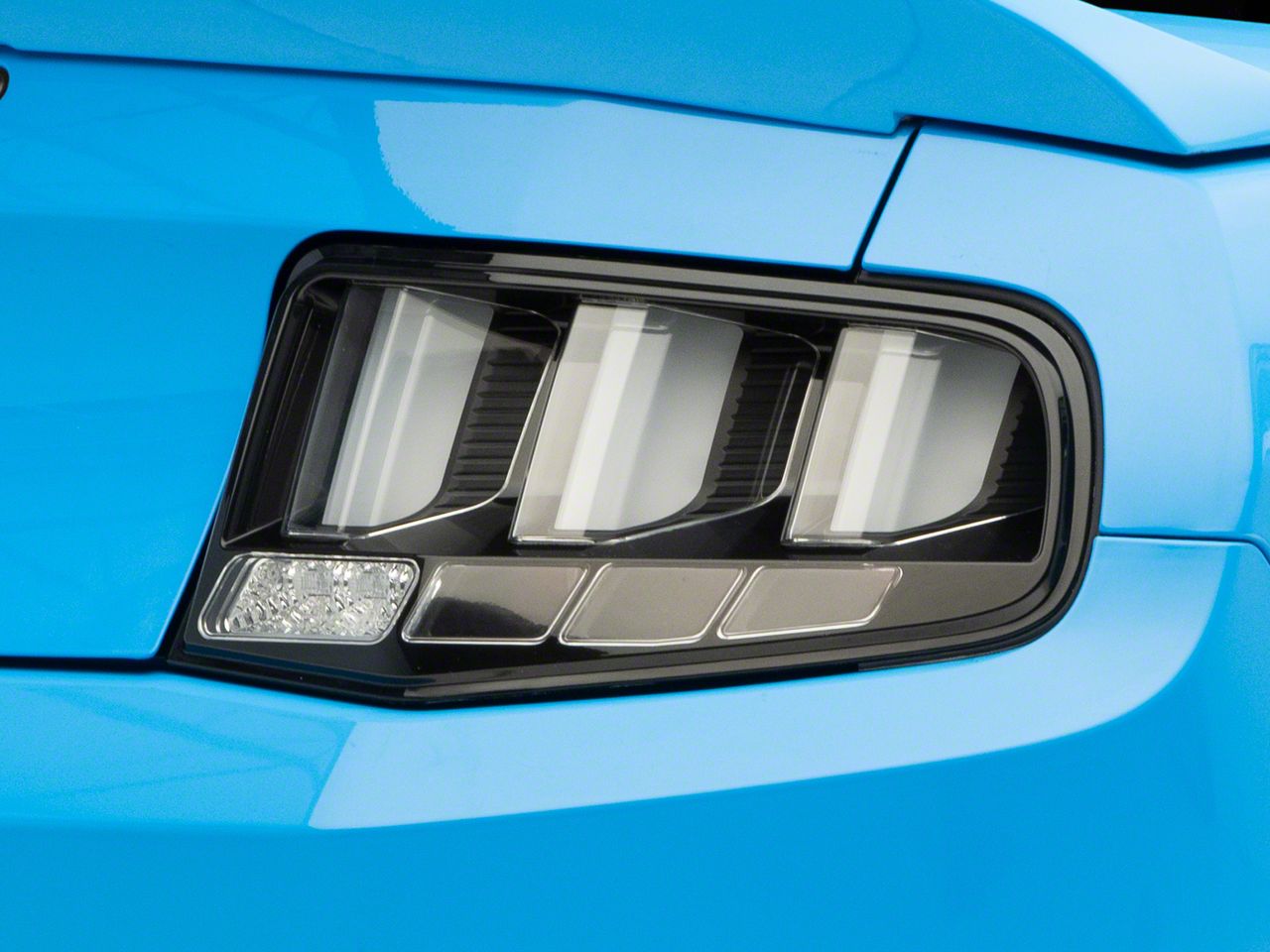 Mustang Light Bar Sequential Turn Signal LED Tail Lights; Black Housing ...