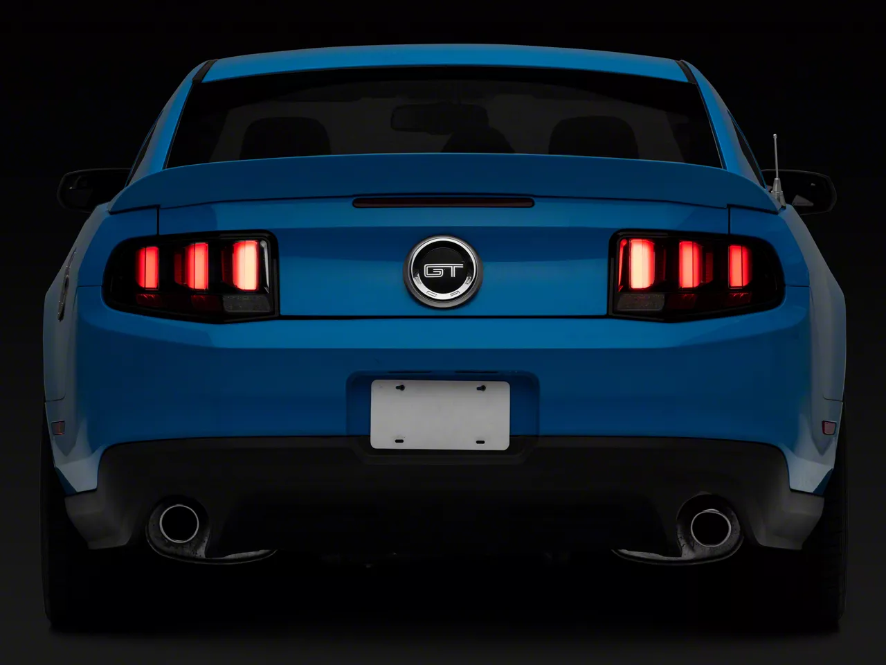 Mustang Light Bar Sequential Turn Signal LED Tail Lights; Black Housing ...