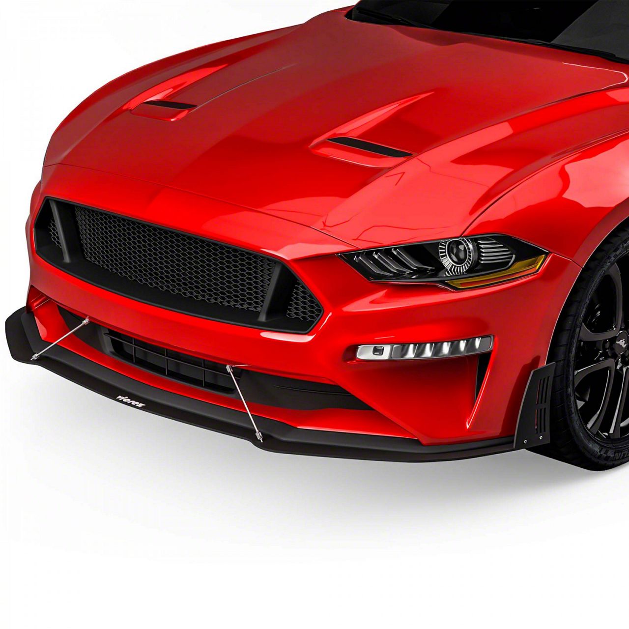 Mustang LV Style Front Chin Splitter; Matte Black Vinyl (18-23 Mustang ...