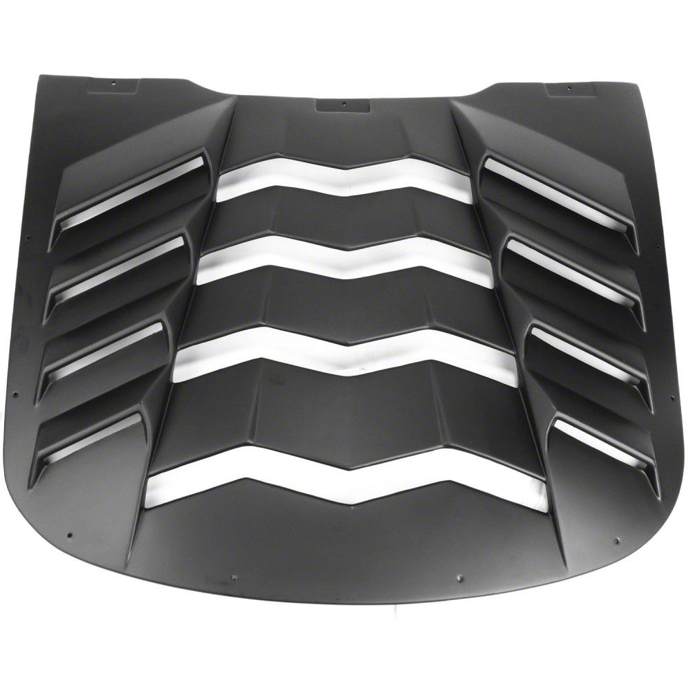 Mustang LV2 Style Rear Window Louvers; Matte Black (15-23 Mustang ...