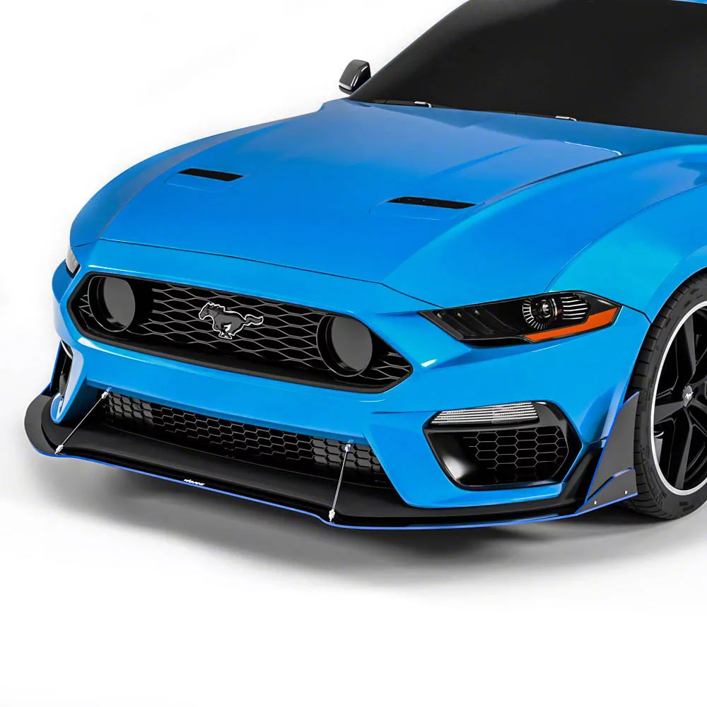 Mustang LV4 Front Splitter; Forged Carbon Fiber Vinyl (21-23 Mustang ...