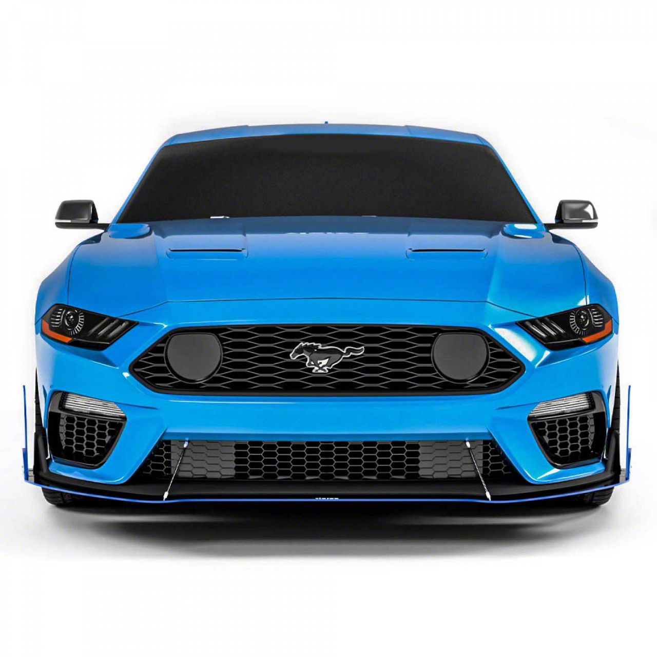 Mustang LV4 Front Splitter; Forged Carbon Fiber Vinyl (21-23 Mustang ...