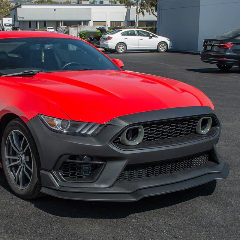 Mustang Mach 1 Style Conversion Front Bumper; Black (15-17 Mustang GT ...