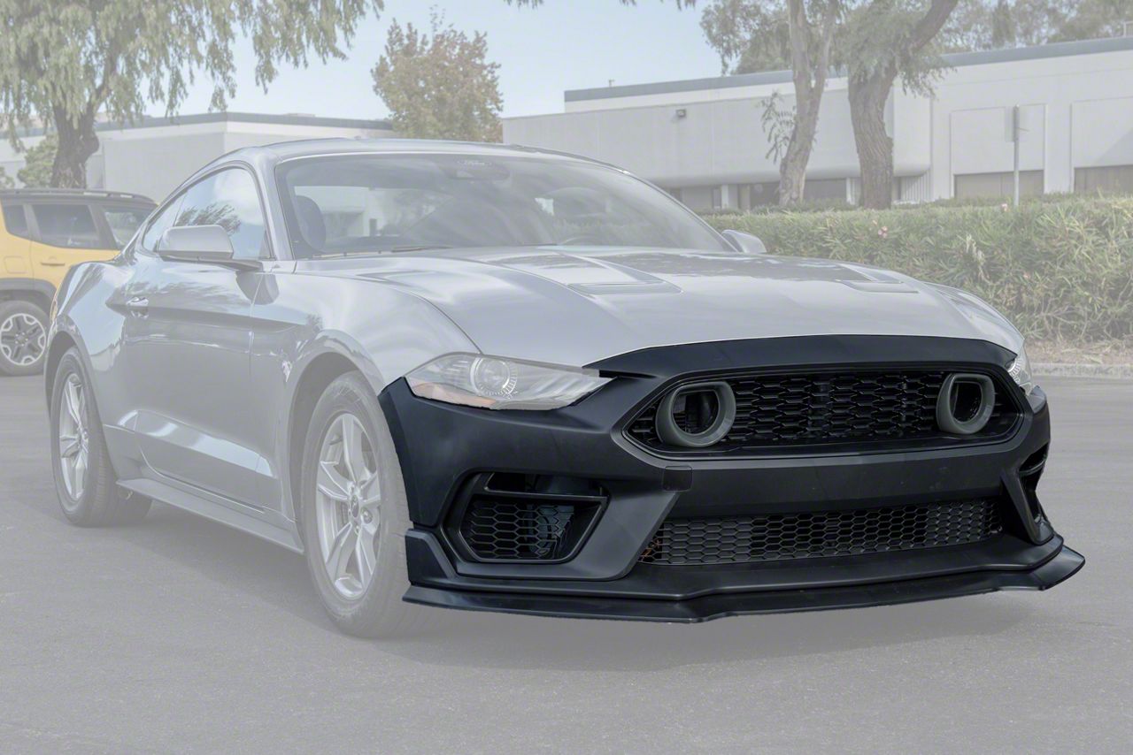 Mustang Mach 1 Style Conversion Front Bumper with LED Grille; Unpainted ...