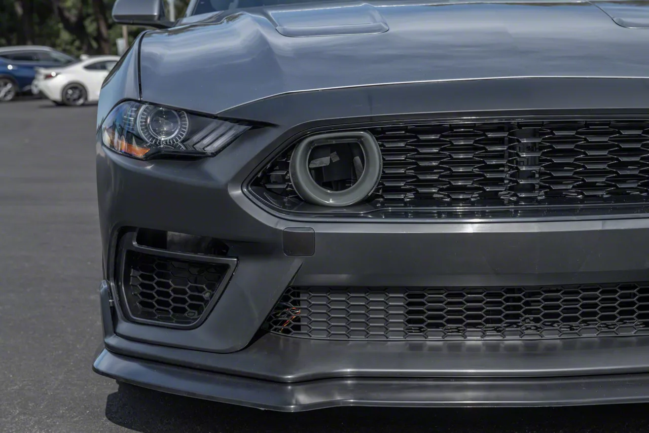 Mustang Mach 1 Style Conversion Front Bumper with LED Grille; Unpainted ...