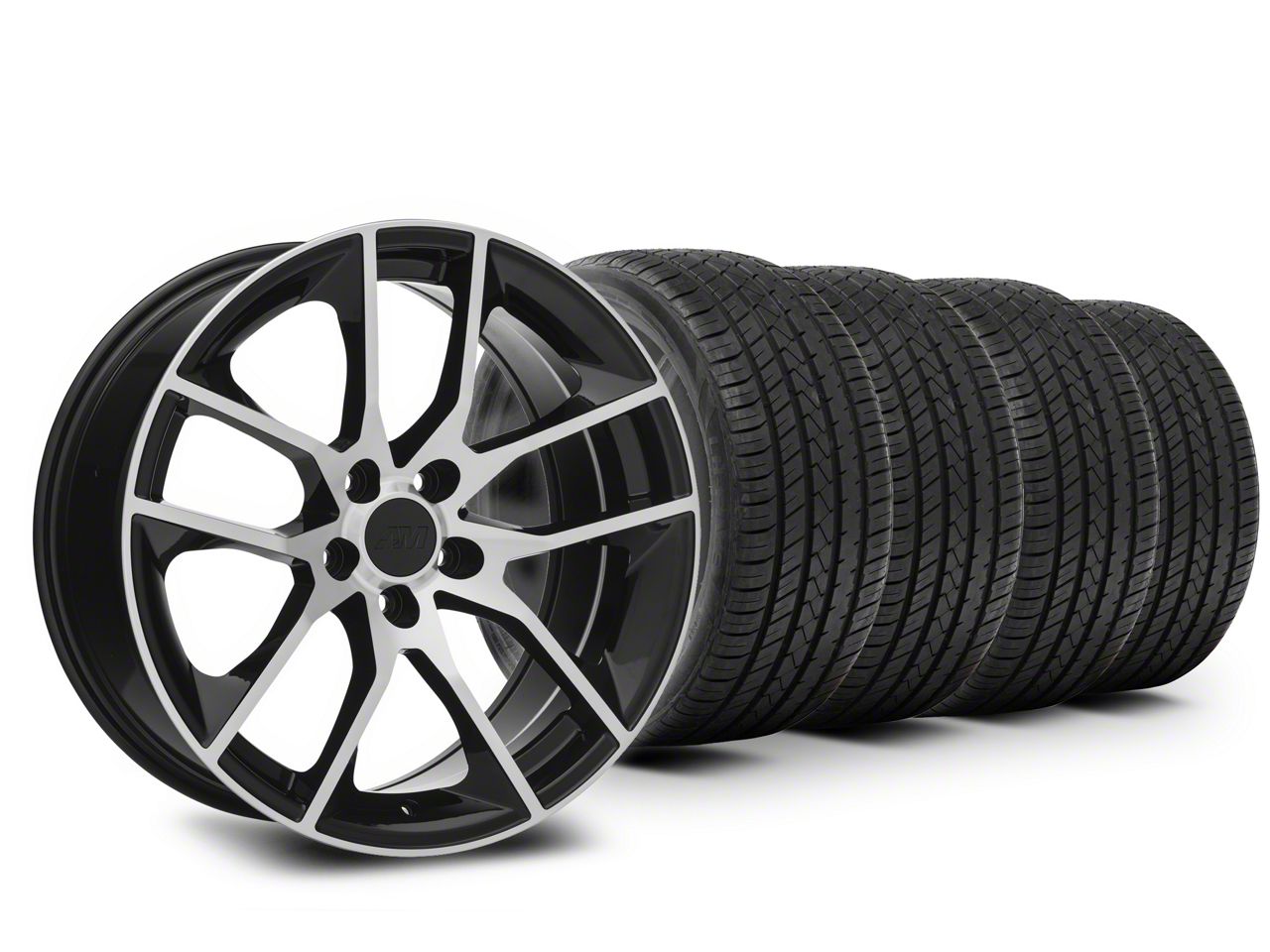 Mustang 19x8.5 Magnetic Style Wheel & Lionhart All-Season LH-Five Tire ...