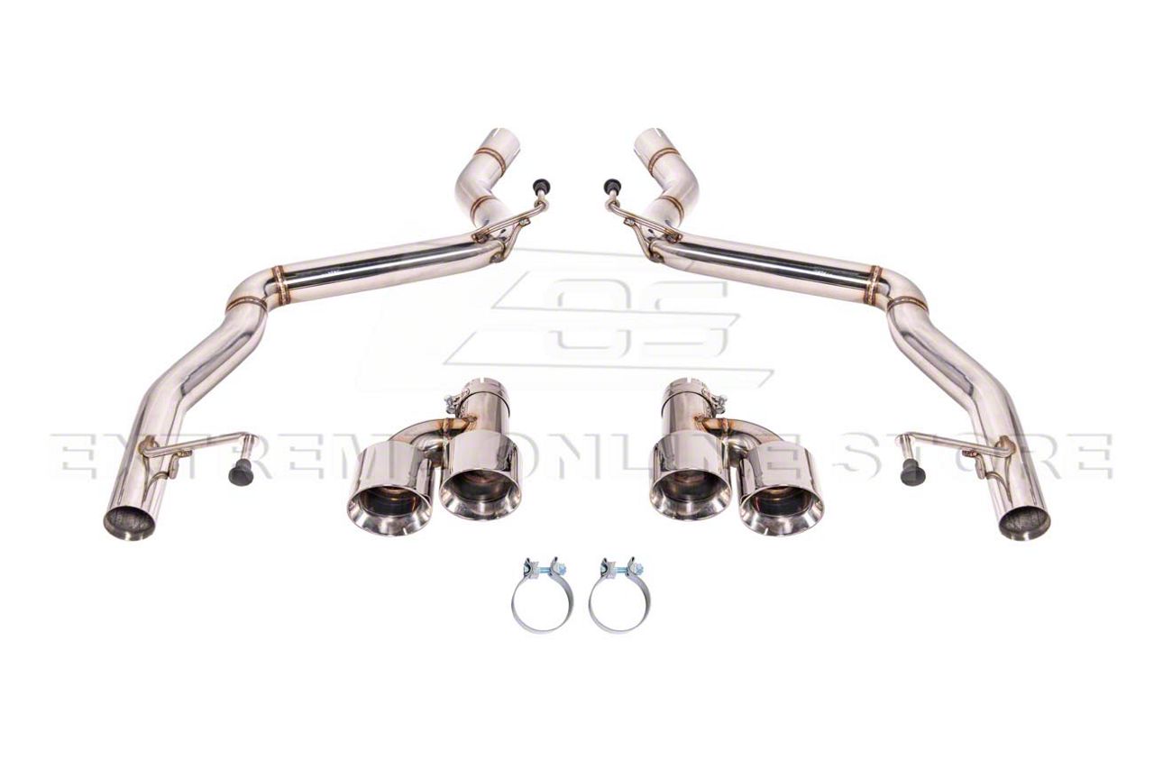 Mustang Muffler Delete Axle-Back Exhaust System with Quad Polished Tips ...