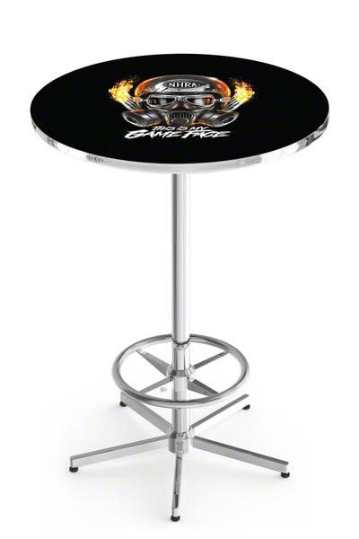 Mustang NHRA Mask Pub Table; 42-Inch with 36-Inch Diameter Top; Chrome ...
