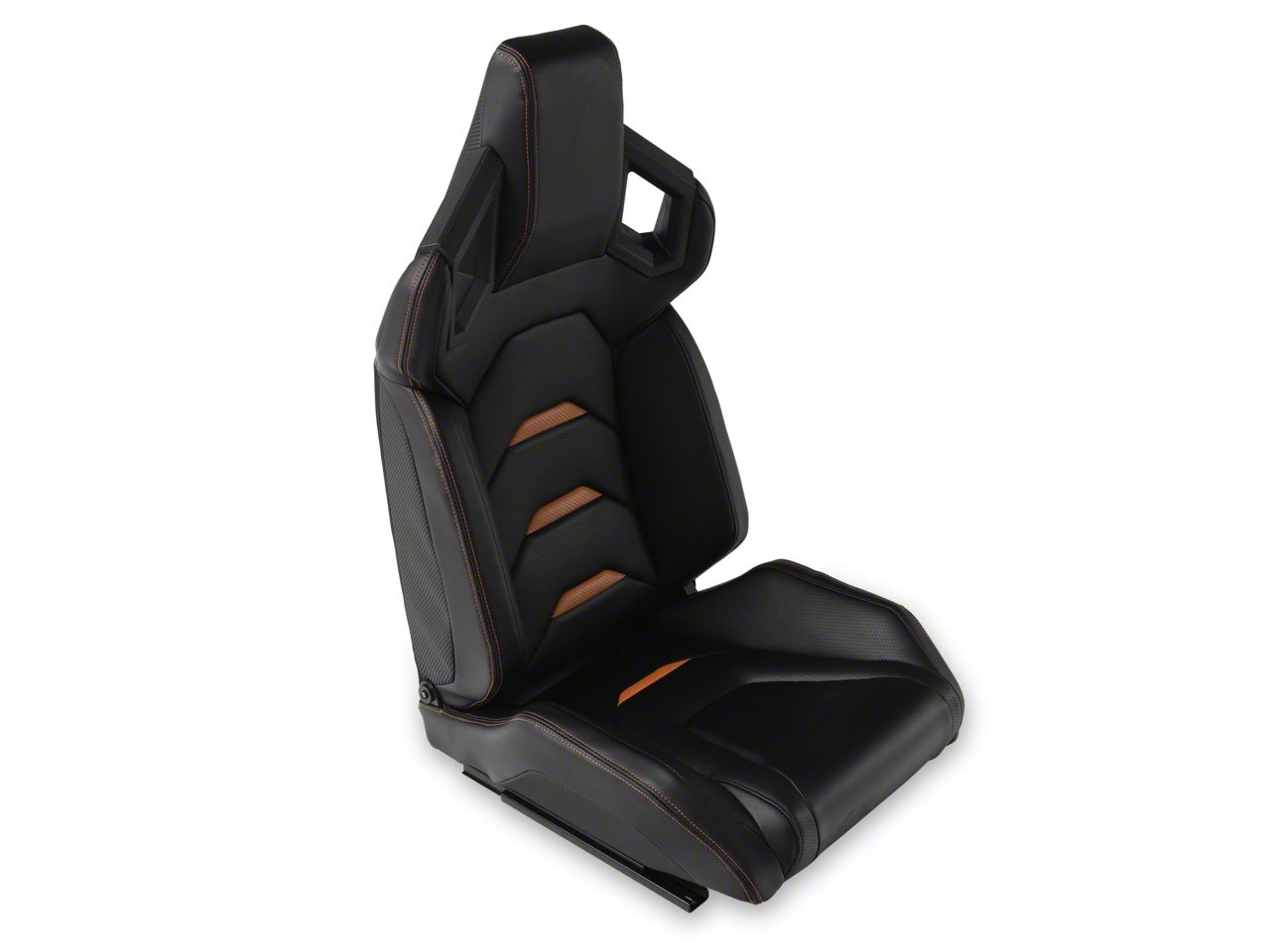 Mustang Perforated Vinyl Racing Bucket Seats with Seat Sliders; Black ...