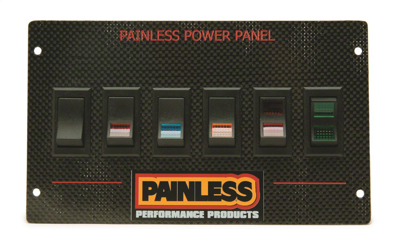 Mustang Power Panel with Rocker Switches; Carbon Fiber (87-93 Mustang ...