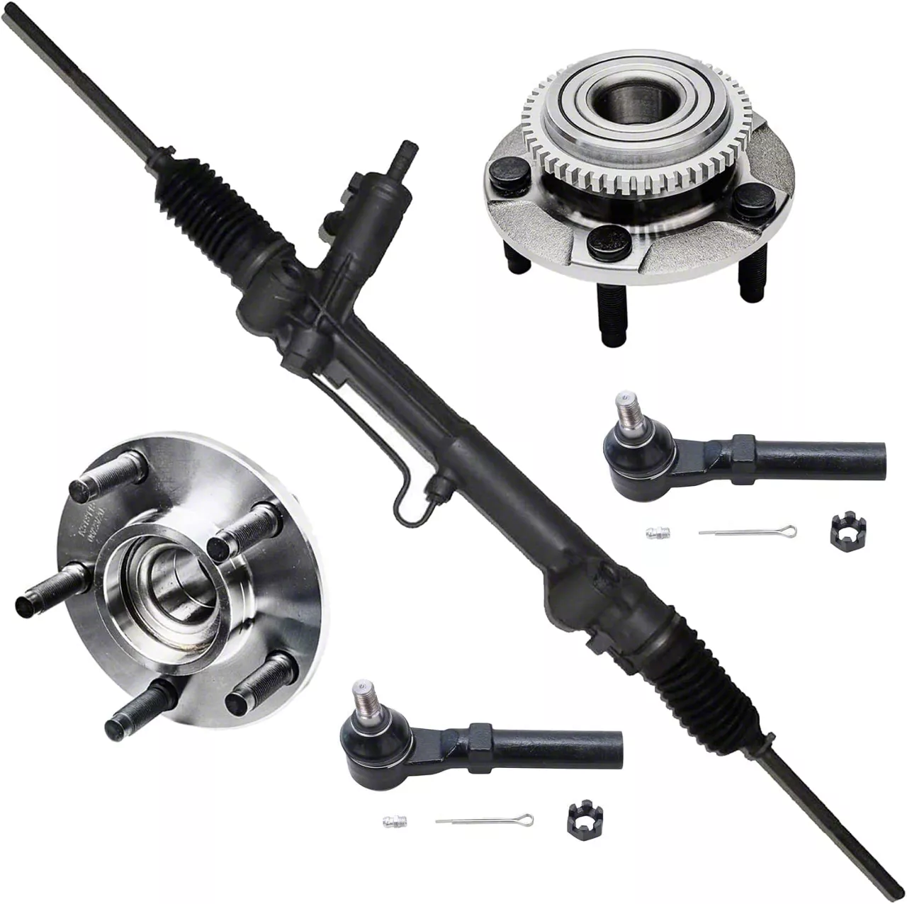Mustang Power Steering Rack and Pinion with Wheel Hub Assemblies and ...