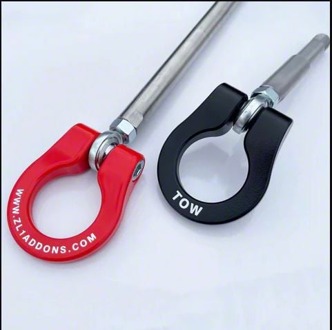 Mustang Premium Stealth Tow Hook with Cerakote Black Shaft and Red D ...