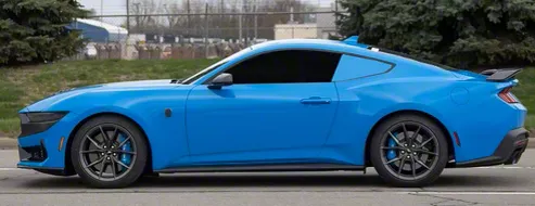 Mustang Quarter Window Color Matched Decals; Gloss Black (24-25 Mustang ...