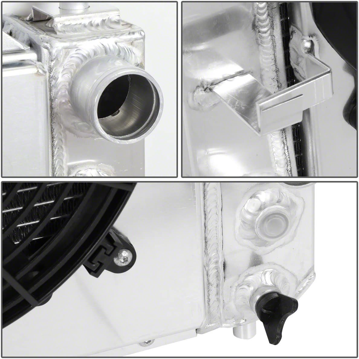 Mustang 3-Row Full Aluminum Radiator with Fan Shroud (97-04 V8 Mustang ...