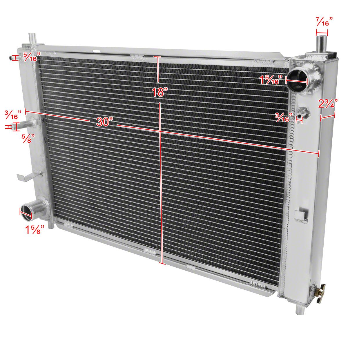 Mustang Aluminum Performance Radiator; 2-Row (97-04 Mustang w/ Manual ...