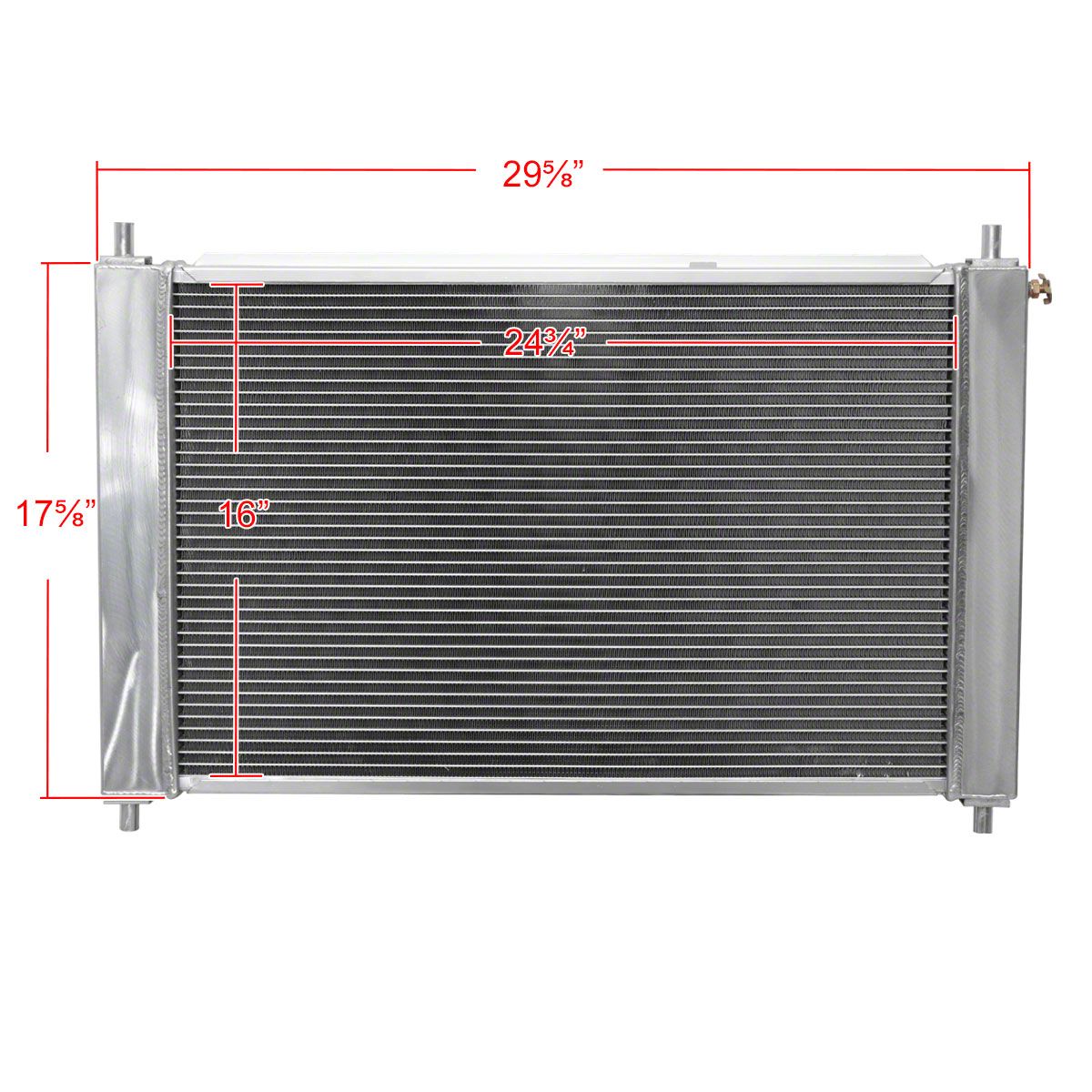 Mustang Aluminum Performance Radiator; 2-Row (97-04 Mustang w/ Manual ...