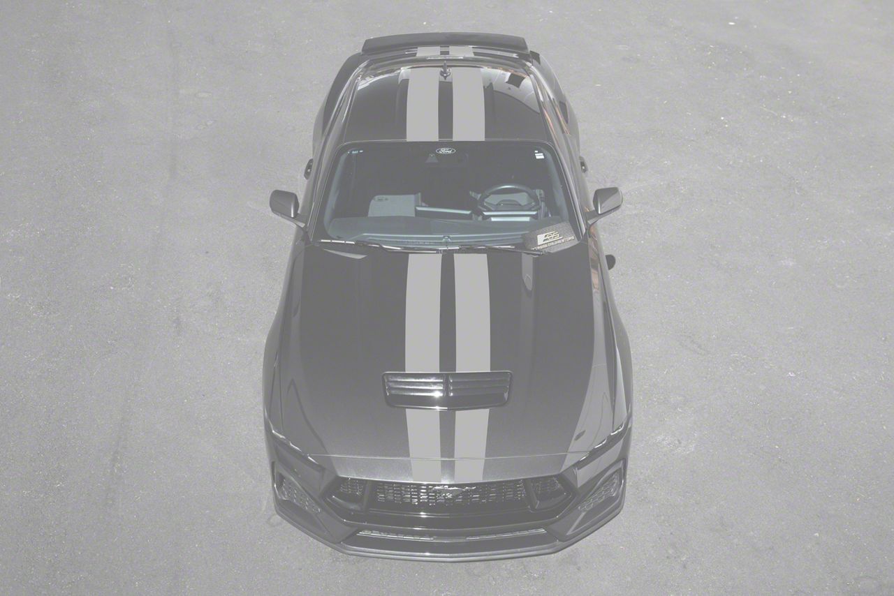 Mustang Rally Redline Package Top Racing Stripes; Matte Gray (24-26 ...
