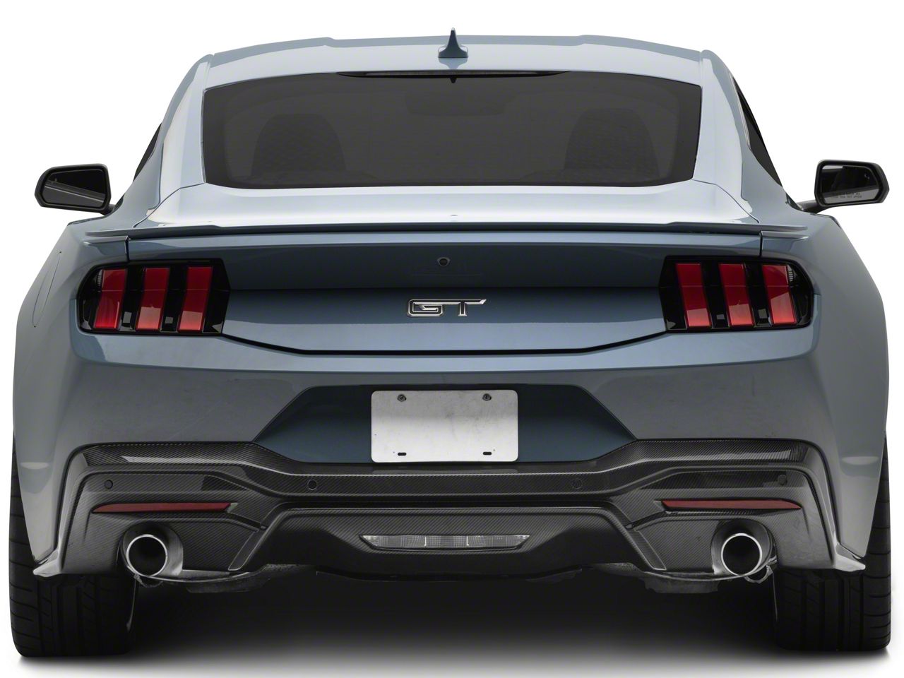 Mustang Dual Exhaust Rear Diffuser; Carbon Fiber (24-25 Mustang w/o ...