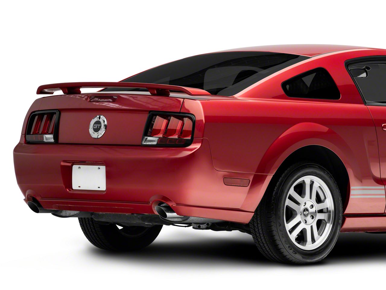 Mustang Red Light Bar LED Tail Lights; Black Housing; Clear Lens (05-09 ...