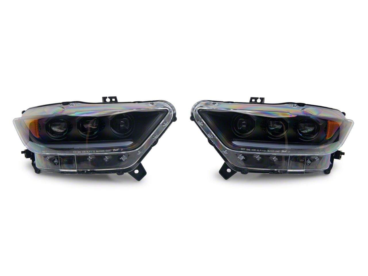 Mustang Renegade Series LED Headlights; Black Housing; Clear Lens (15 ...