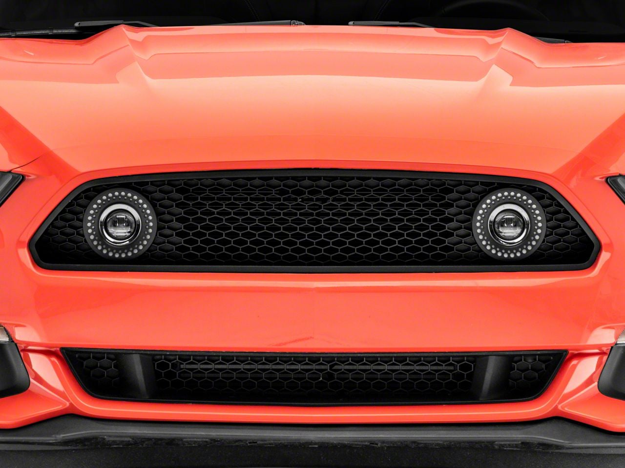 Mustang Renegade Series Upper Grille with Fog Lights and LED DRL Rings ...