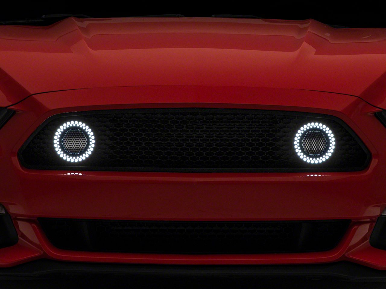 Mustang Renegade Series Upper Grille with LED DRL Rings (15-17 Mustang ...