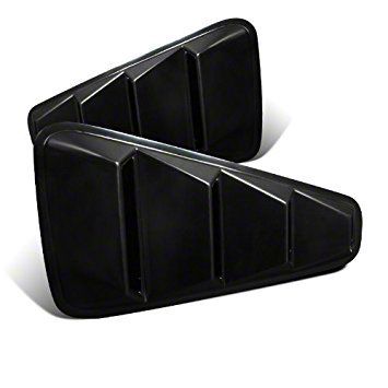 Mustang Retro Quarter Window Louvers; Matte Black (05-14 Mustang Coupe ...