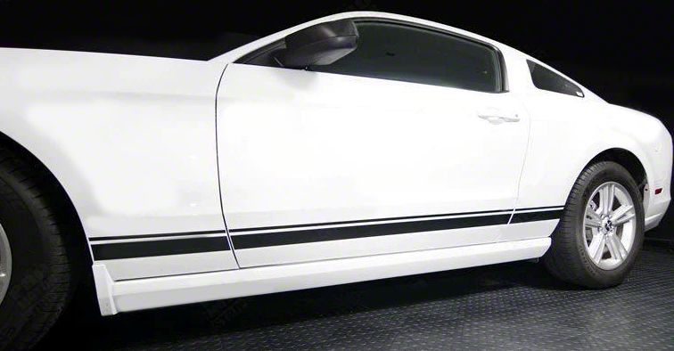 Mustang Rocker Panel Side Stripes; Matte Black (99-04 Mustang) - Free ...