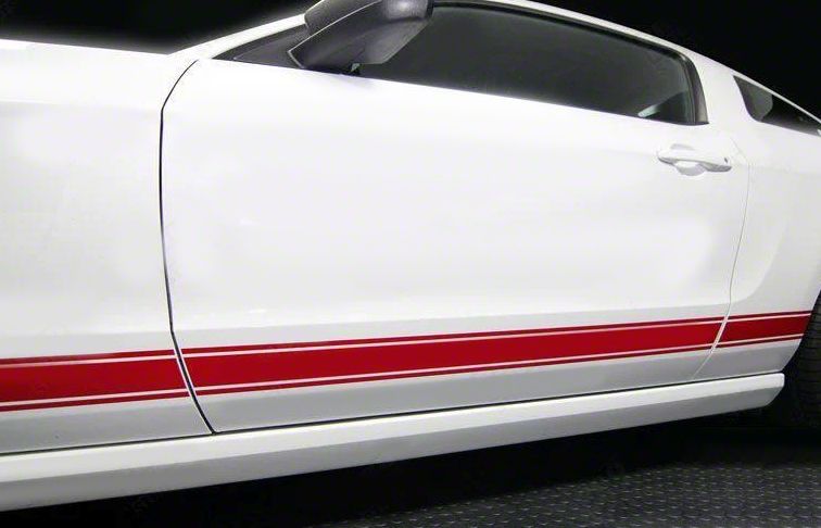 Mustang Rocker Panel Stripes; Gloss Black (18-23 Mustang) - Free Shipping