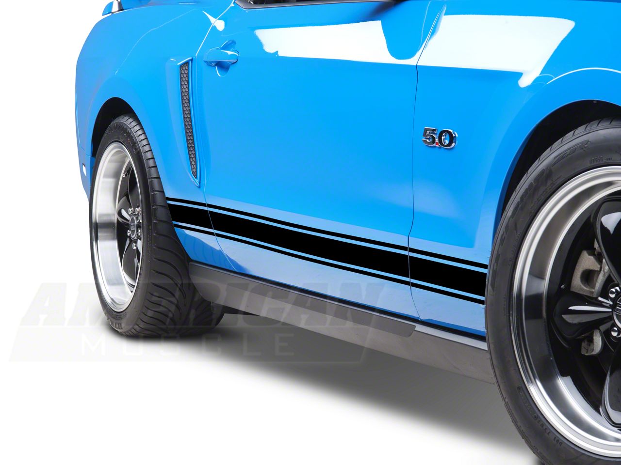 SEC10 Mustang Rocker Stripes; Gloss Black 26038 (79-23 Mustang) - Free ...