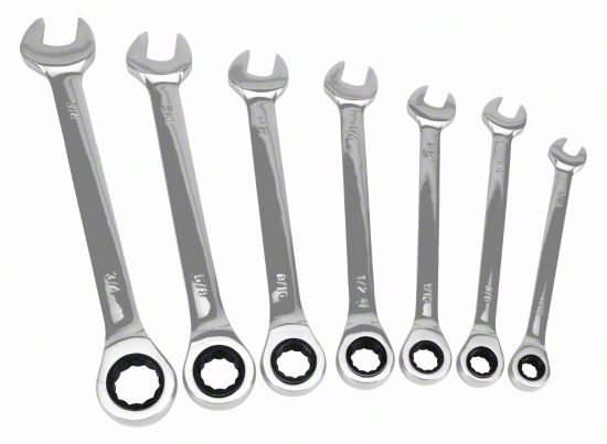 Universal AM SAE Ratcheting Wrench Set; 7-Piece Set - Free Shipping
