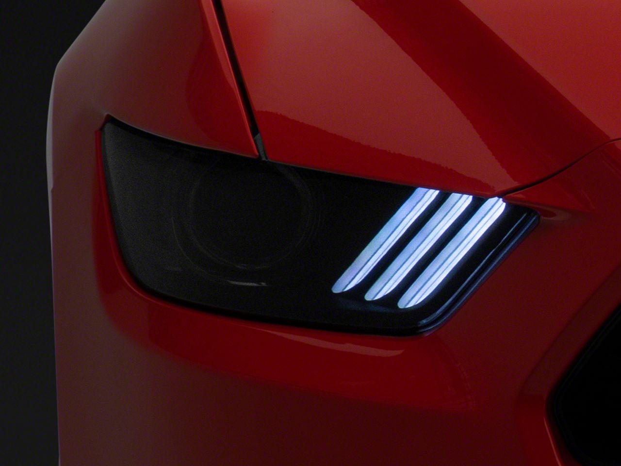 Mustang Sequential Projector Headlights; Matte Black Housing; Smoked ...