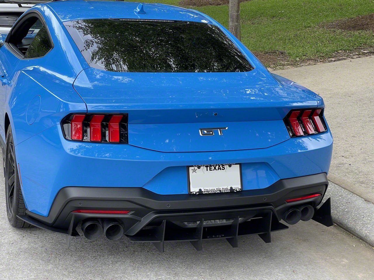 Mustang Solid Aluminum Rear Diffuser V3; Matte Black (24-25 Mustang GT ...