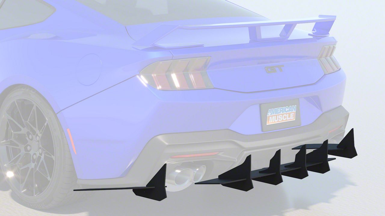 Mustang Solid Aluminum Rear Diffuser V3; Matte Black (24-25 Mustang GT ...