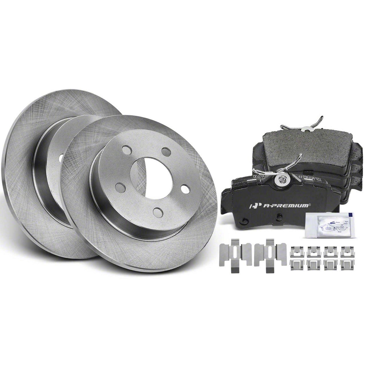 Mustang Solid Brake Rotor and Pad Kit; Rear (94-04 Mustang GT, V6 ...