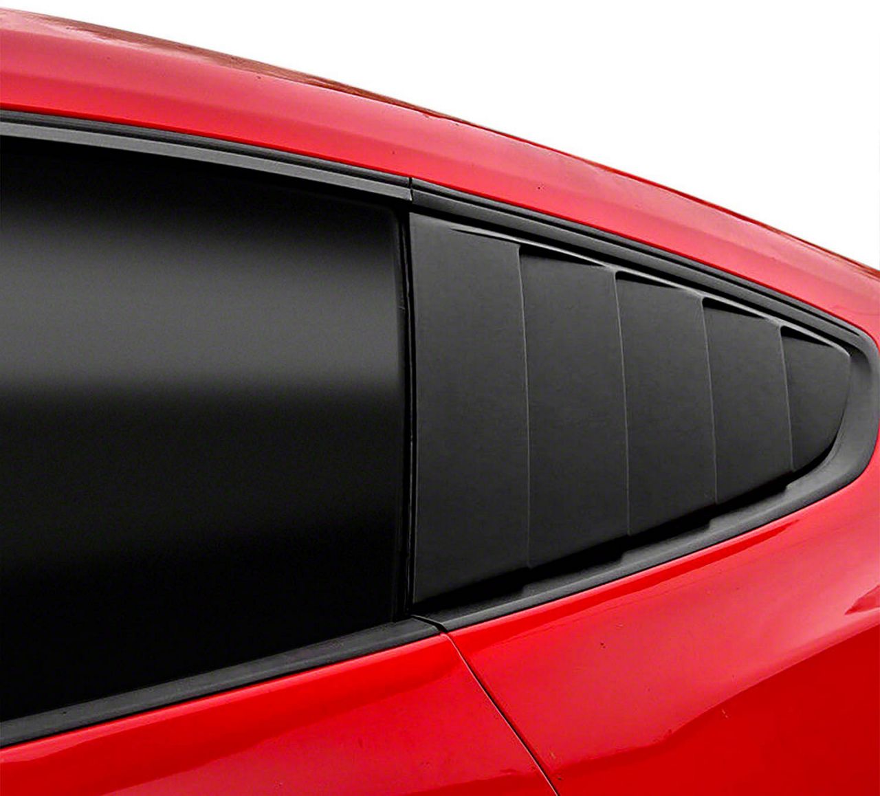 Mustang ST Quarter Window Louvers; Matte Black (15-23 Mustang Fastback ...