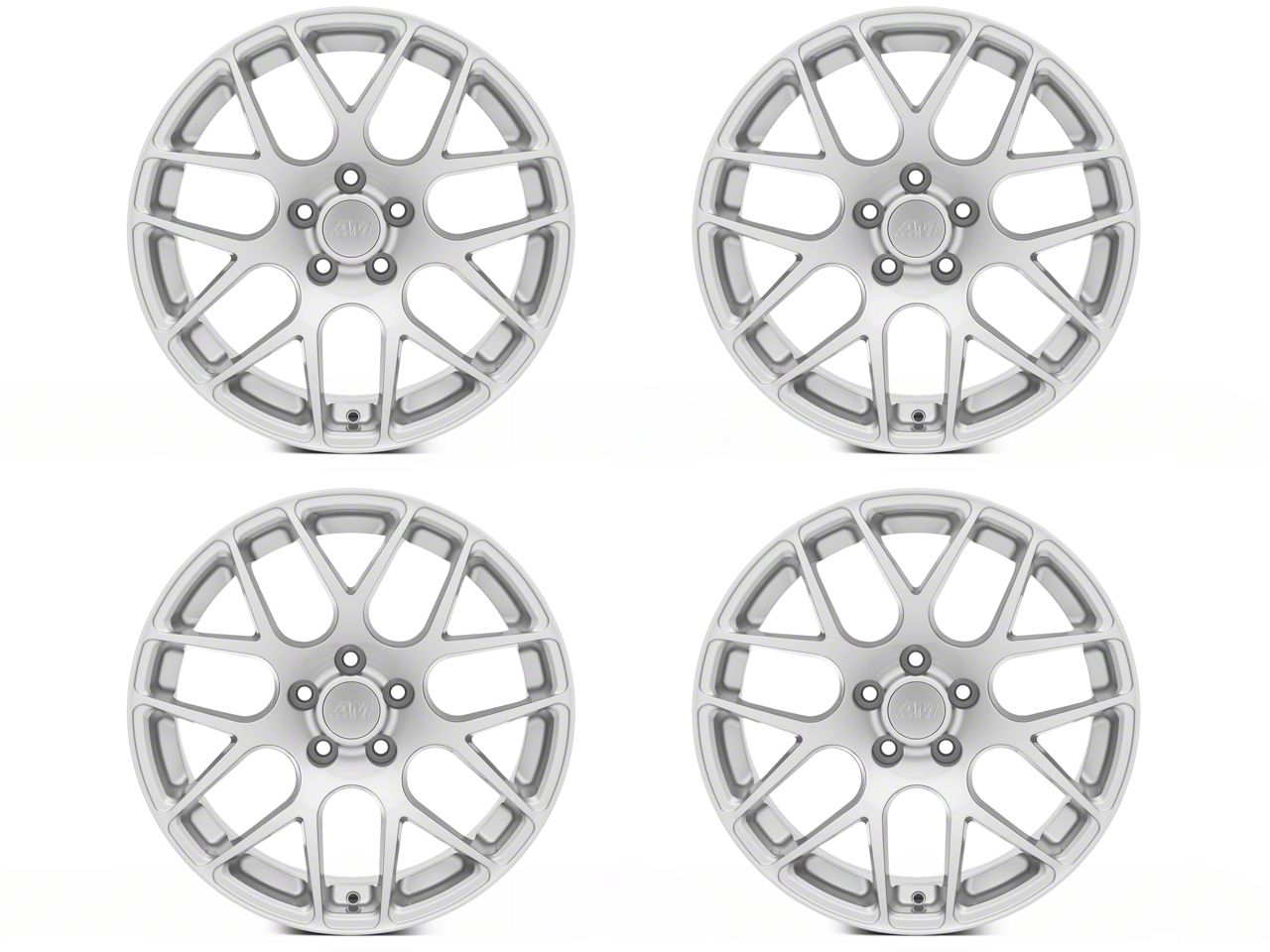 Mustang Staggered AMR Silver 4-Wheel Kit; 18x9/18x10; 30mm/45mm Offset ...