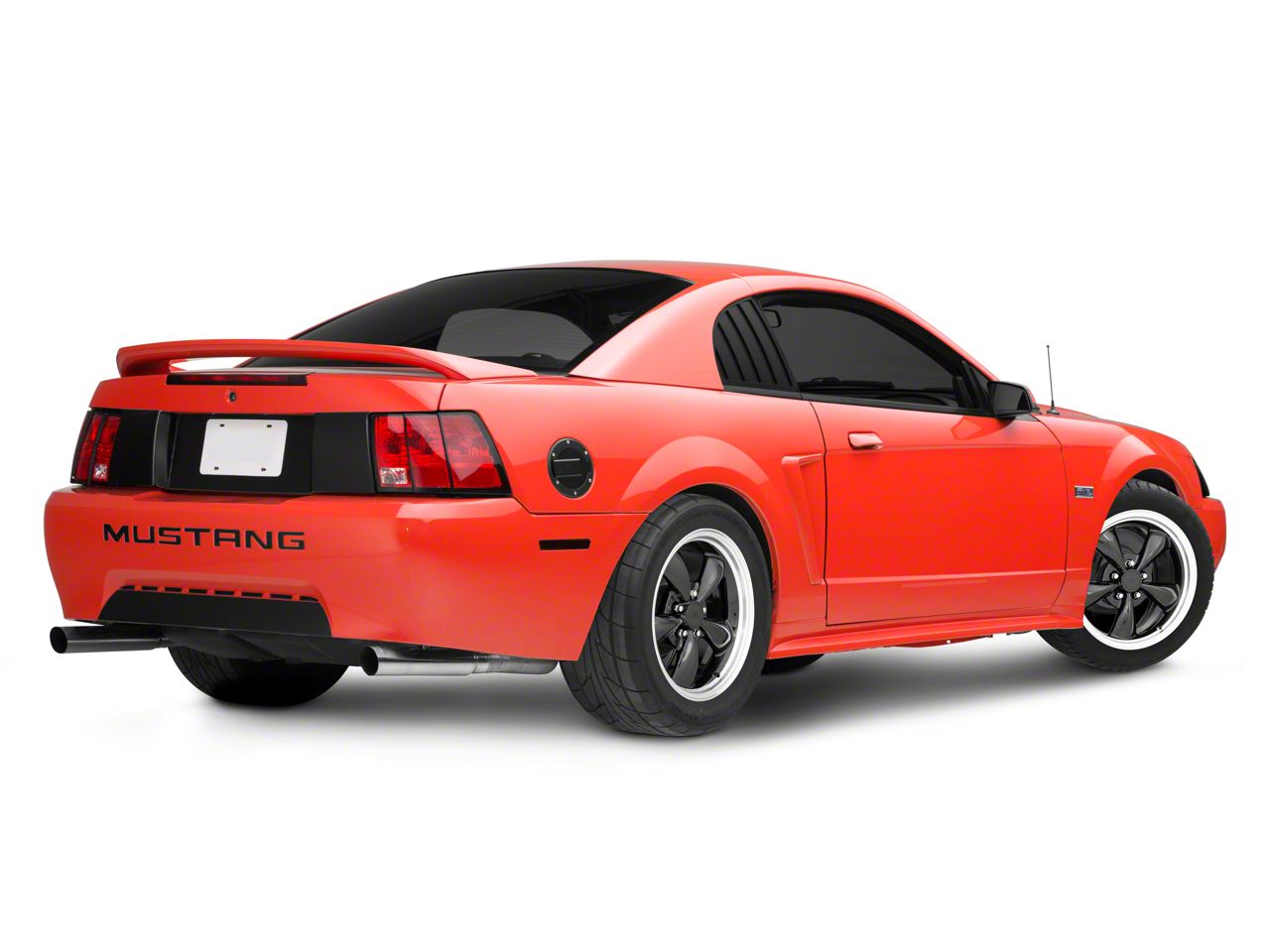 Mustang Staggered Bullitt Gloss Black 4 Wheel Kit; 17x9/10.5 (99-04 ...