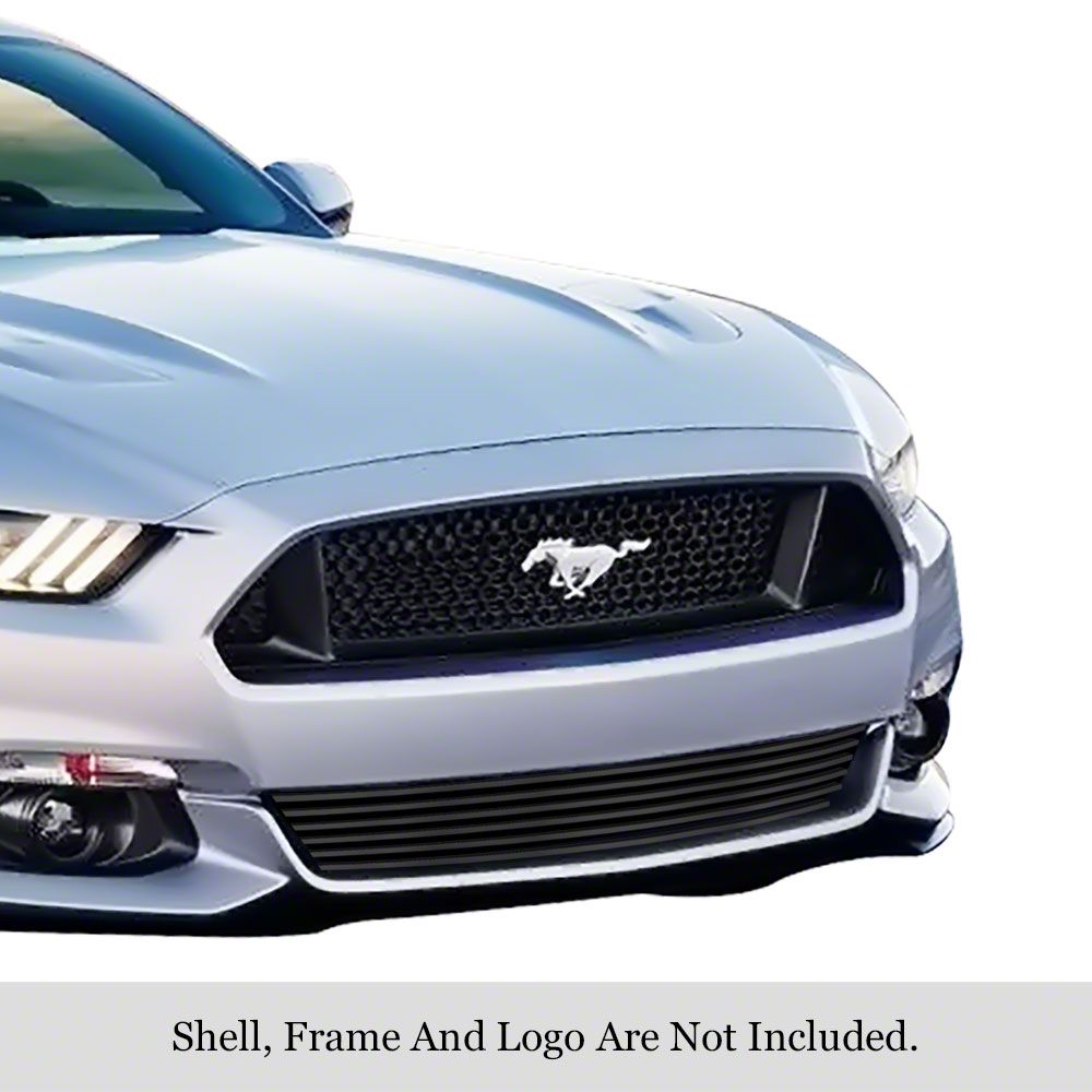 Mustang Stainless Steel Billet Lower Overlay Grille; Black (15-17 ...