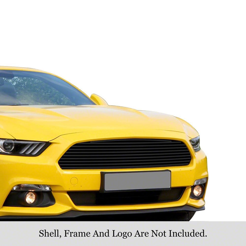 Mustang Stainless Steel Billet Upper Overlay Grille; Black (15-17 ...