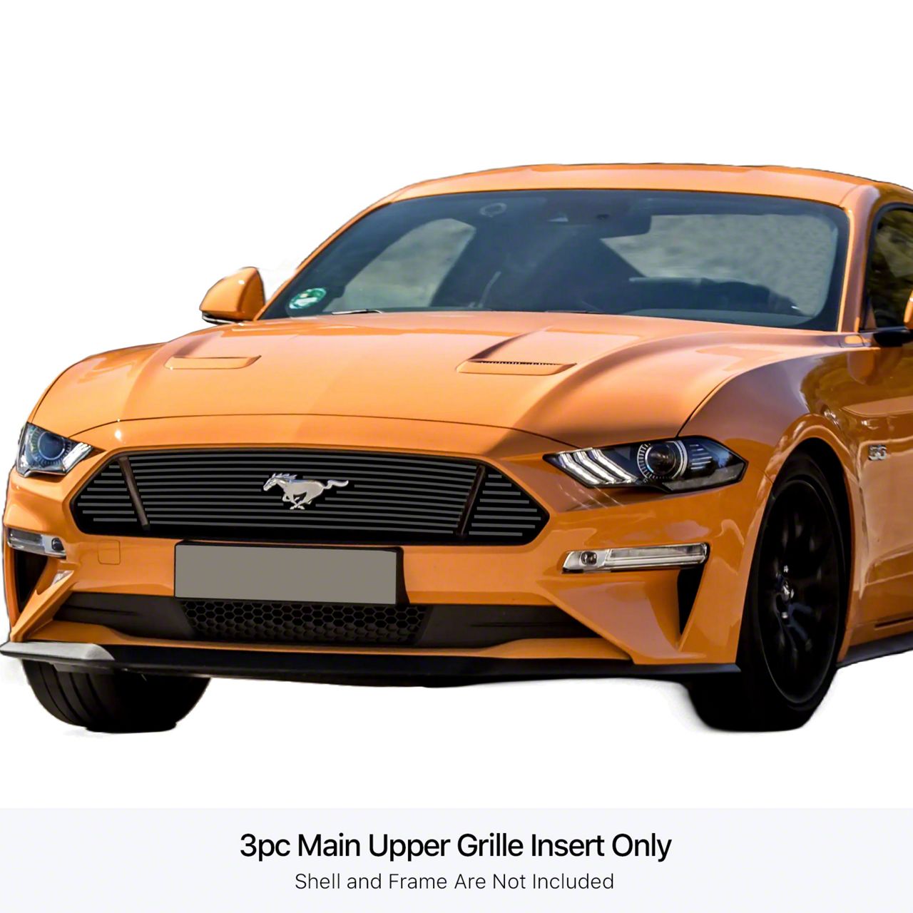 Mustang Stainless Steel Billet Upper Overlay Grille with Logo Cutout ...
