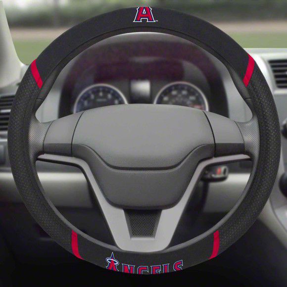 Mustang Steering Wheel Cover with Los Angeles Angels Logo; Black ...