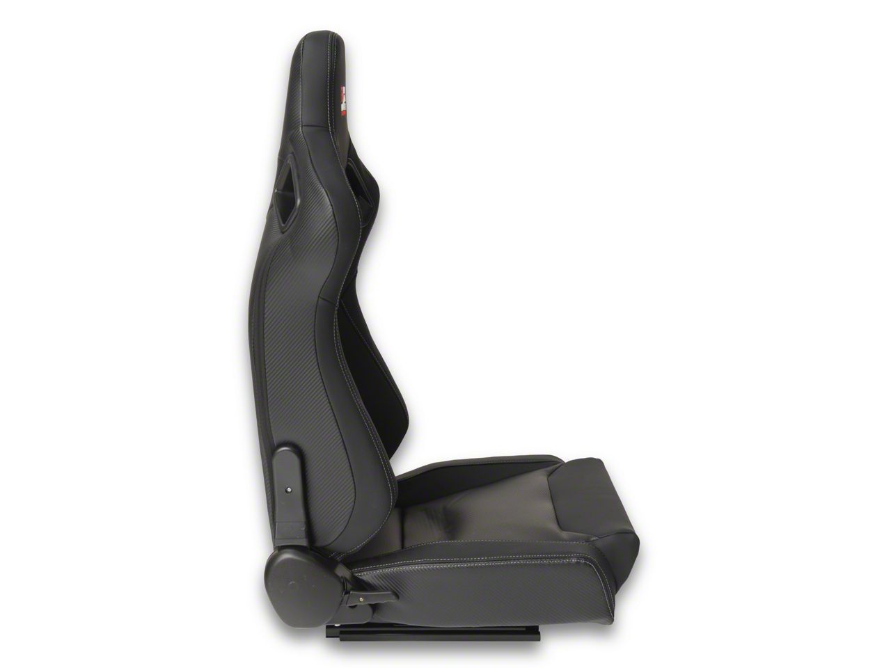 Mustang Synthetic Leather Racing Bucket Seats with Seat Sliders; Black ...
