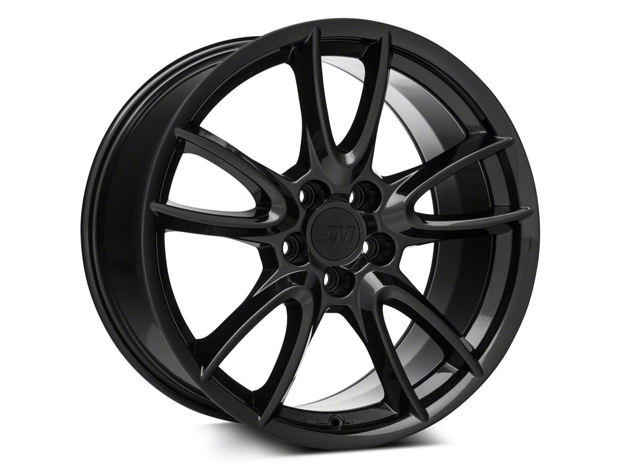 Mustang Track Pack Style Gloss Black Wheel; Rear Only; 19x10; 48mm ...