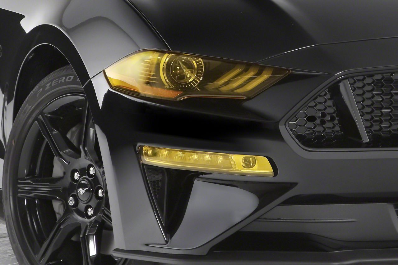 Mustang Turn Signal Covers; Transparent Yellow (18-23 Mustang GT ...