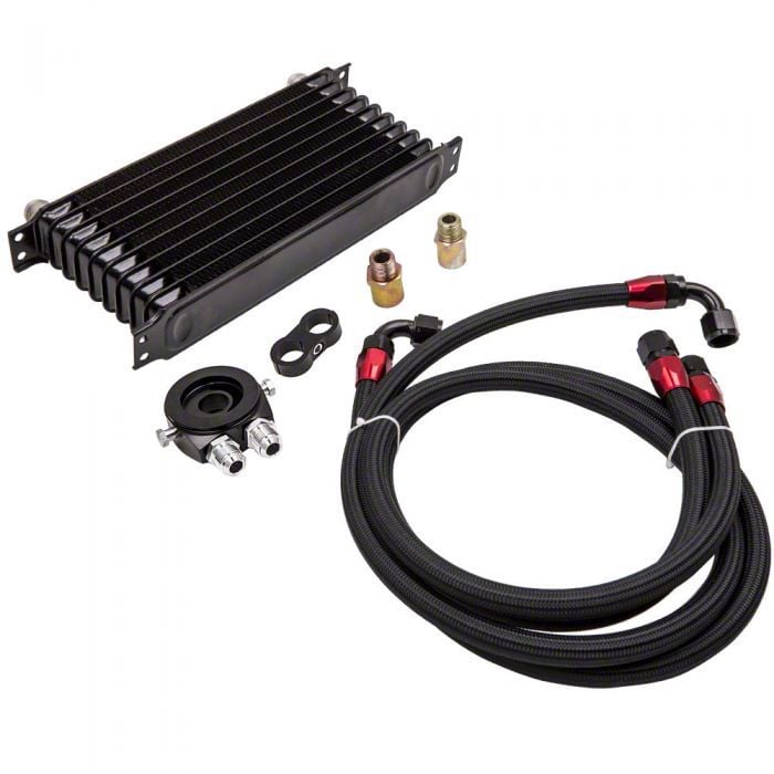 Mustang Universal Engine Oil Cooler with Oil Filter Adapter and Hose ...