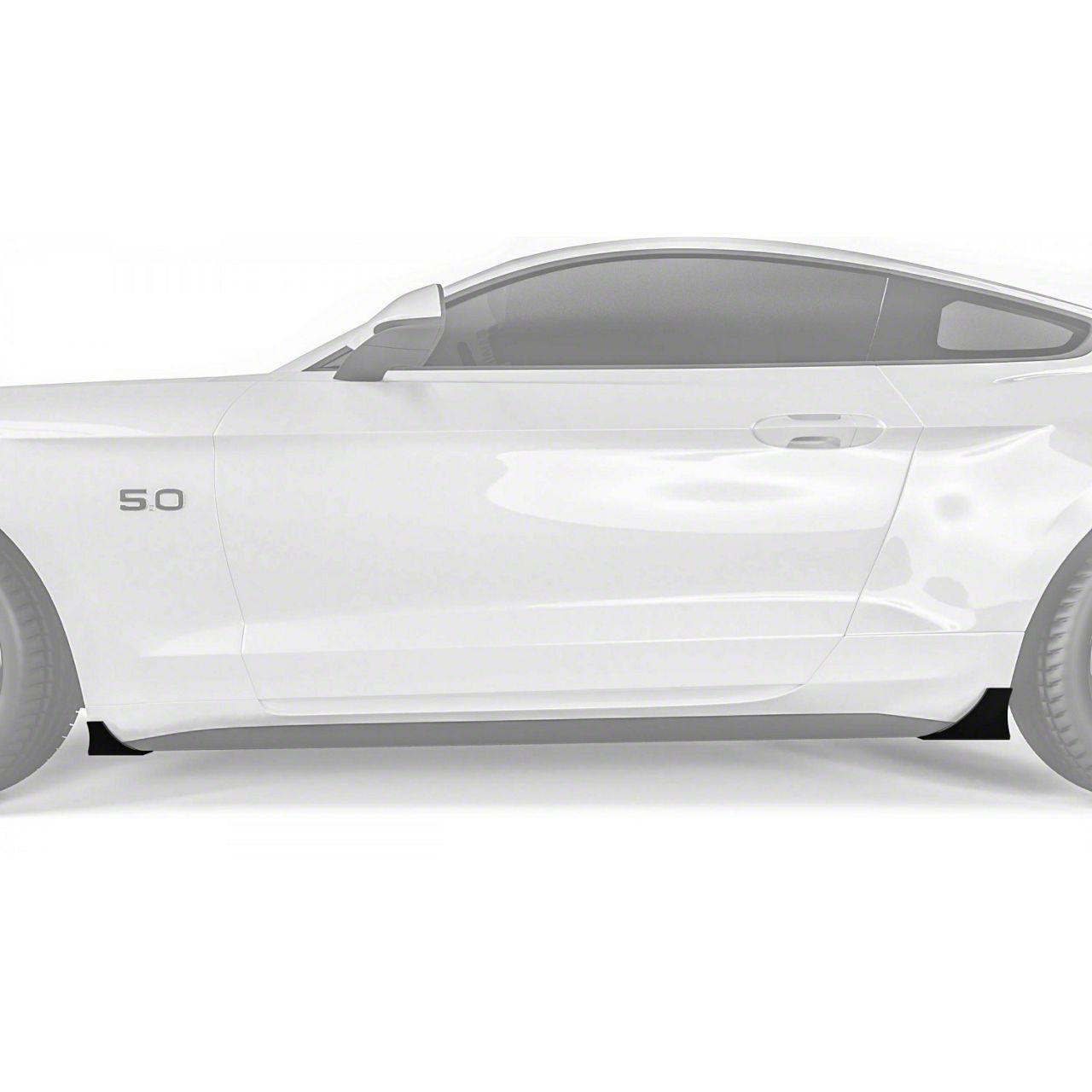 Mustang V1R Pro Style Rocker Panel Winglets Set; Gloss Carbon Fiber ...