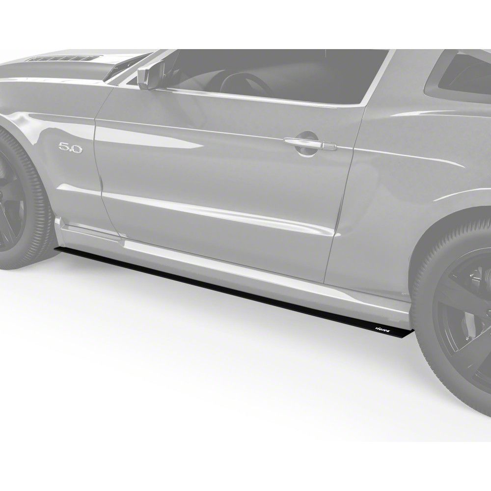 Mustang V1R Style Side Skirt Splitters; Matte Black Vinyl (05-14 ...